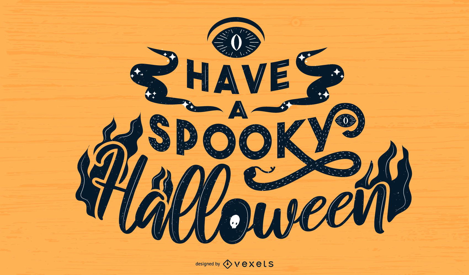 Spooky Halloween Lettering Design Vector Download