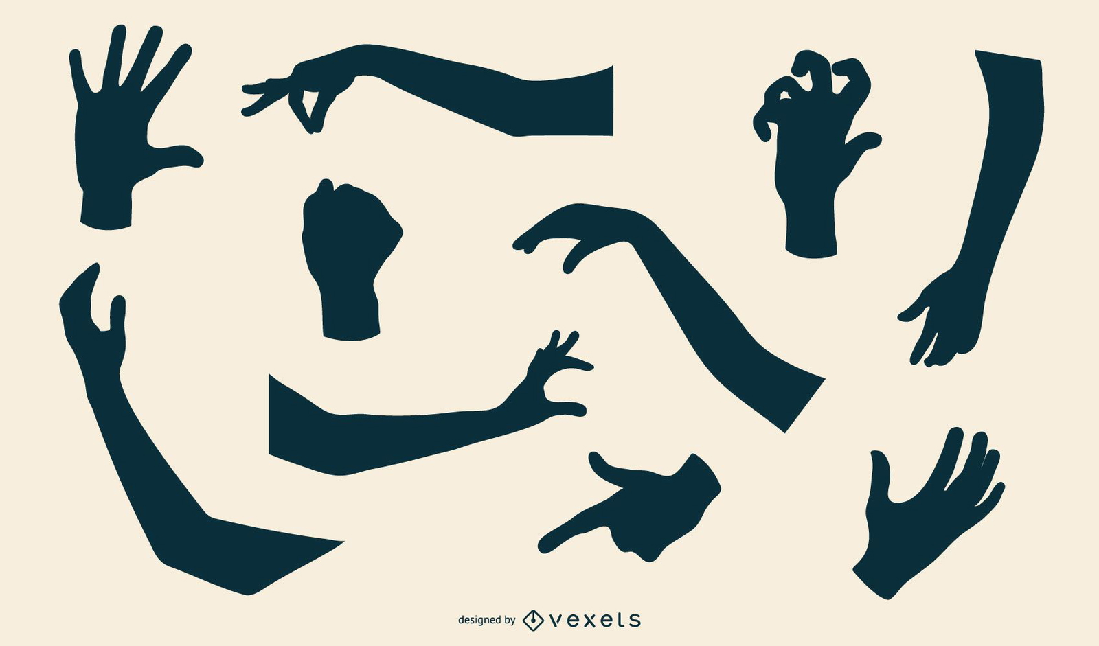 Hand And Arm Silhouette Collection Vector Download
