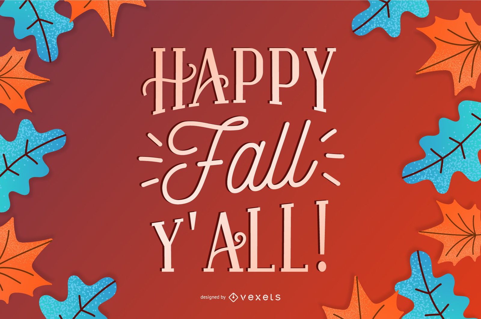 Happy Fall Lettering Banner Vector Download