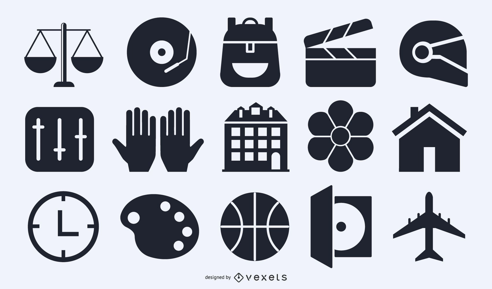 Miscellaneous Element Silhouette Set Vector Download