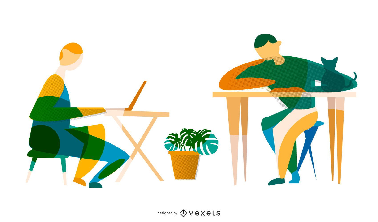 Abstract Students Set Vector Download