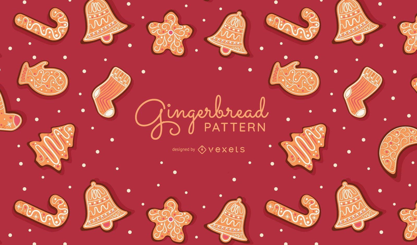Gingerbread Cookies Pattern Design Vector Download
