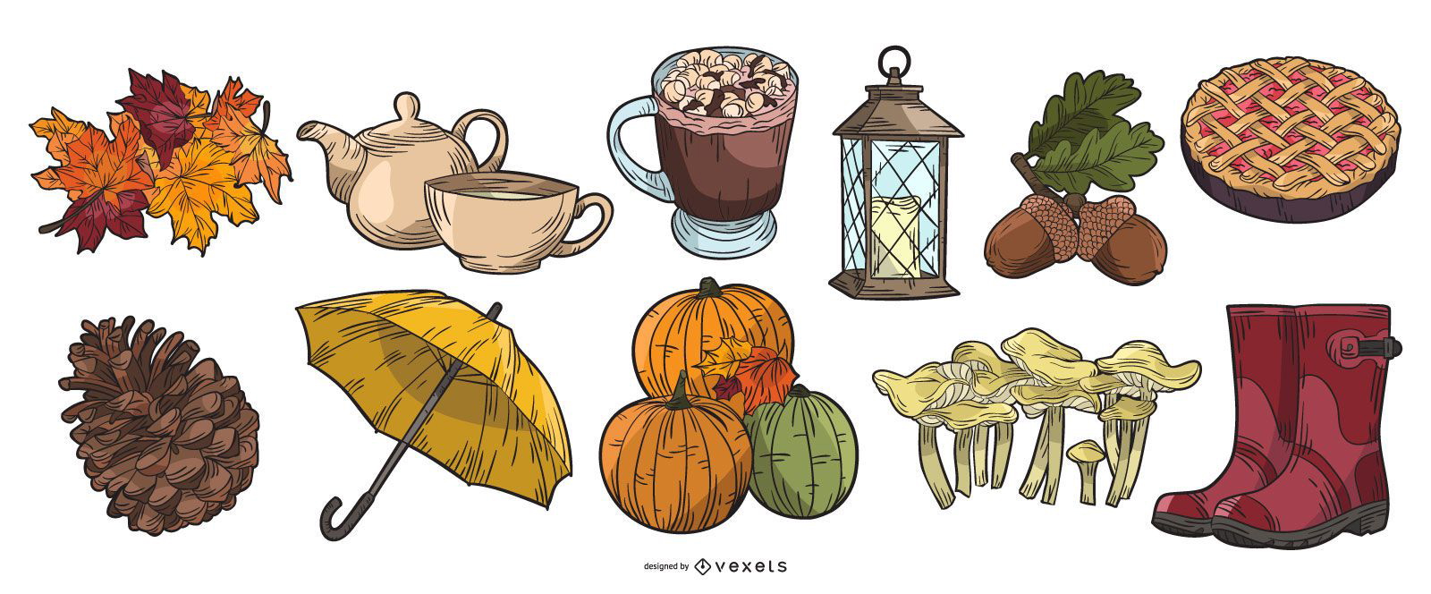 Fall Elements Pack Vector Download