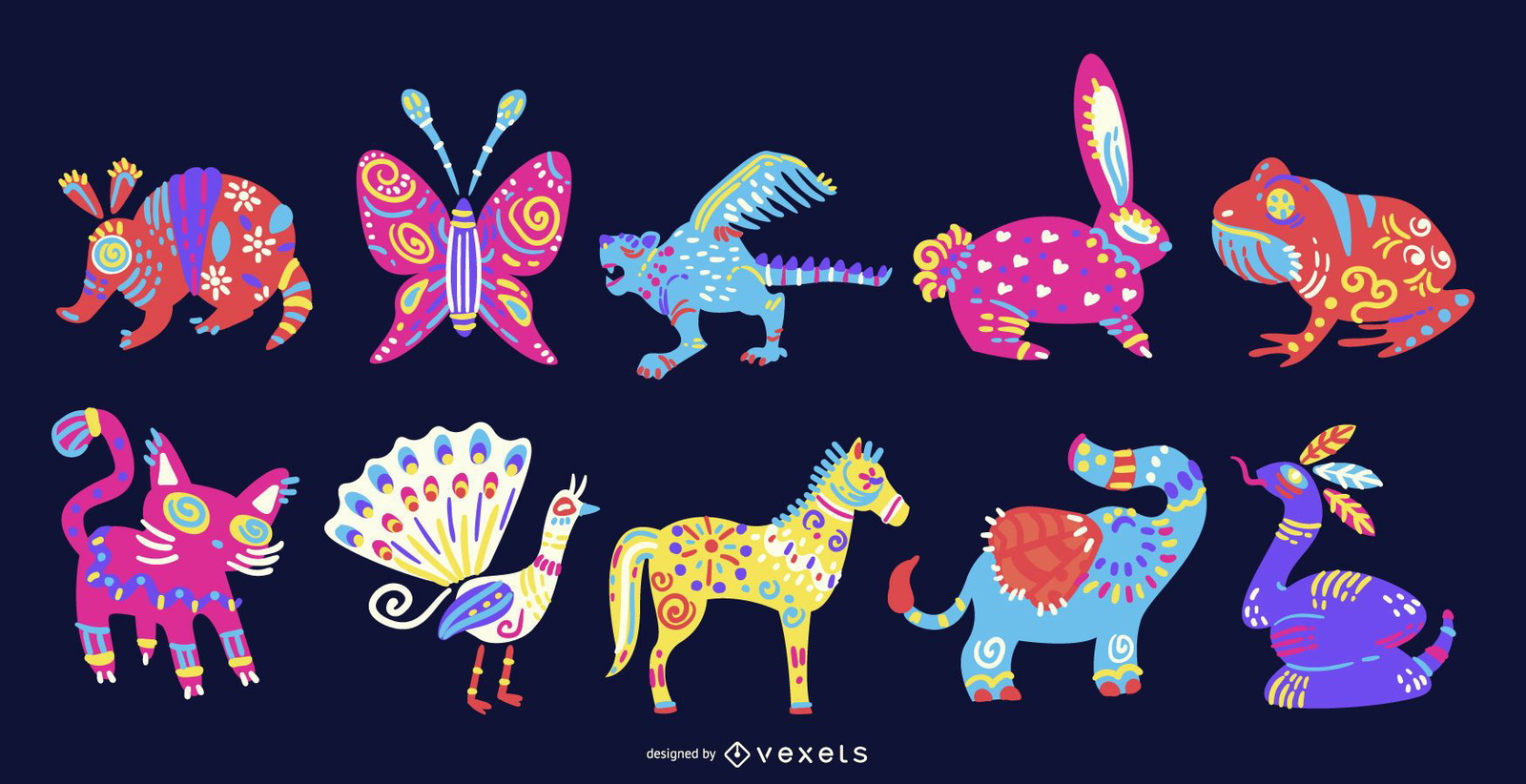 Alebrije Animal Collection Vector Download