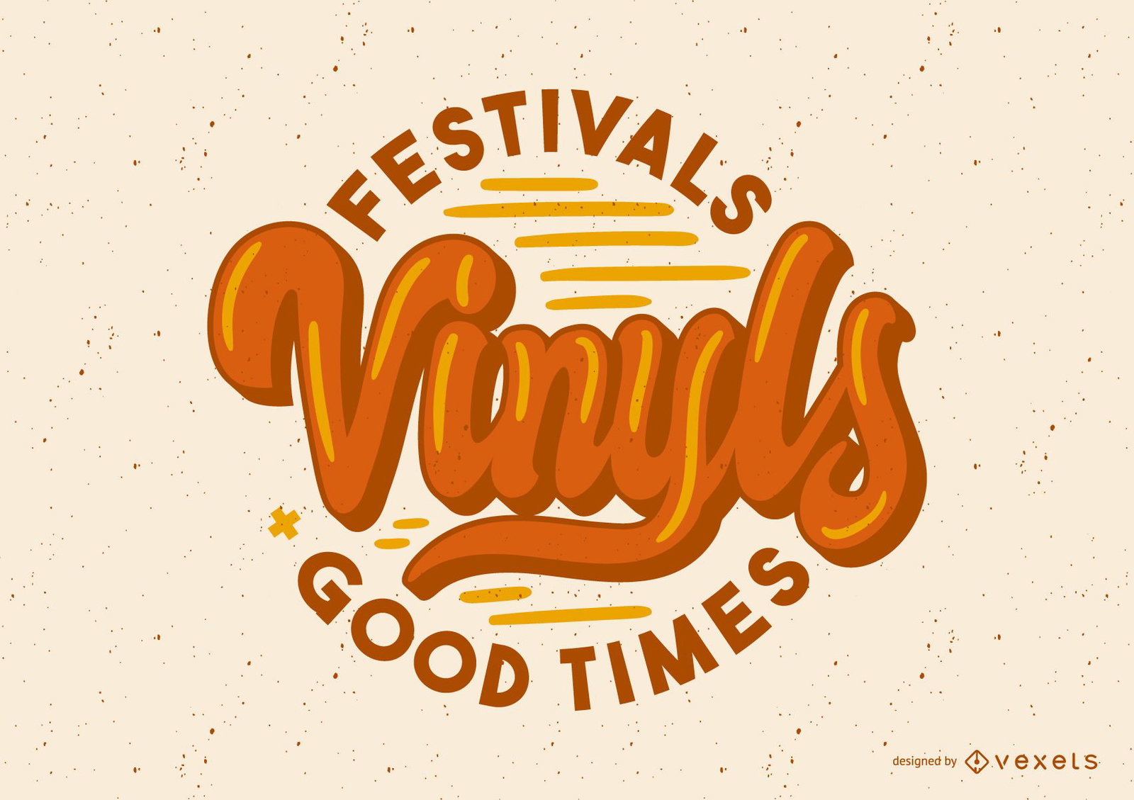 Vinyls Retro Lettering Design Vector Download