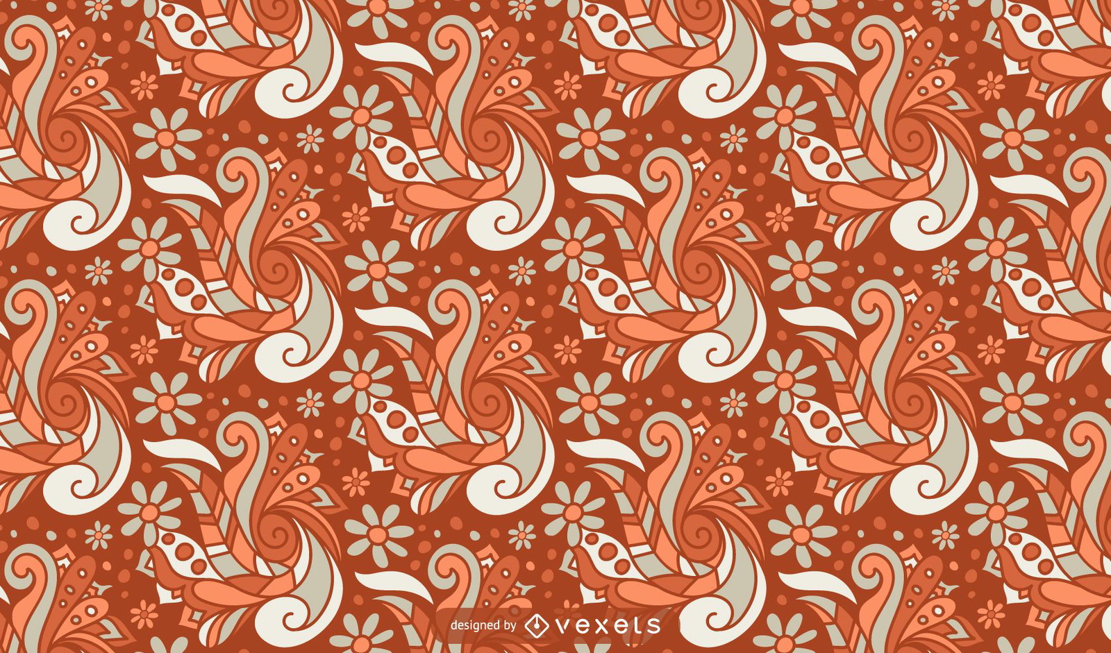 Retro Floral Abstract Pattern Vector Download