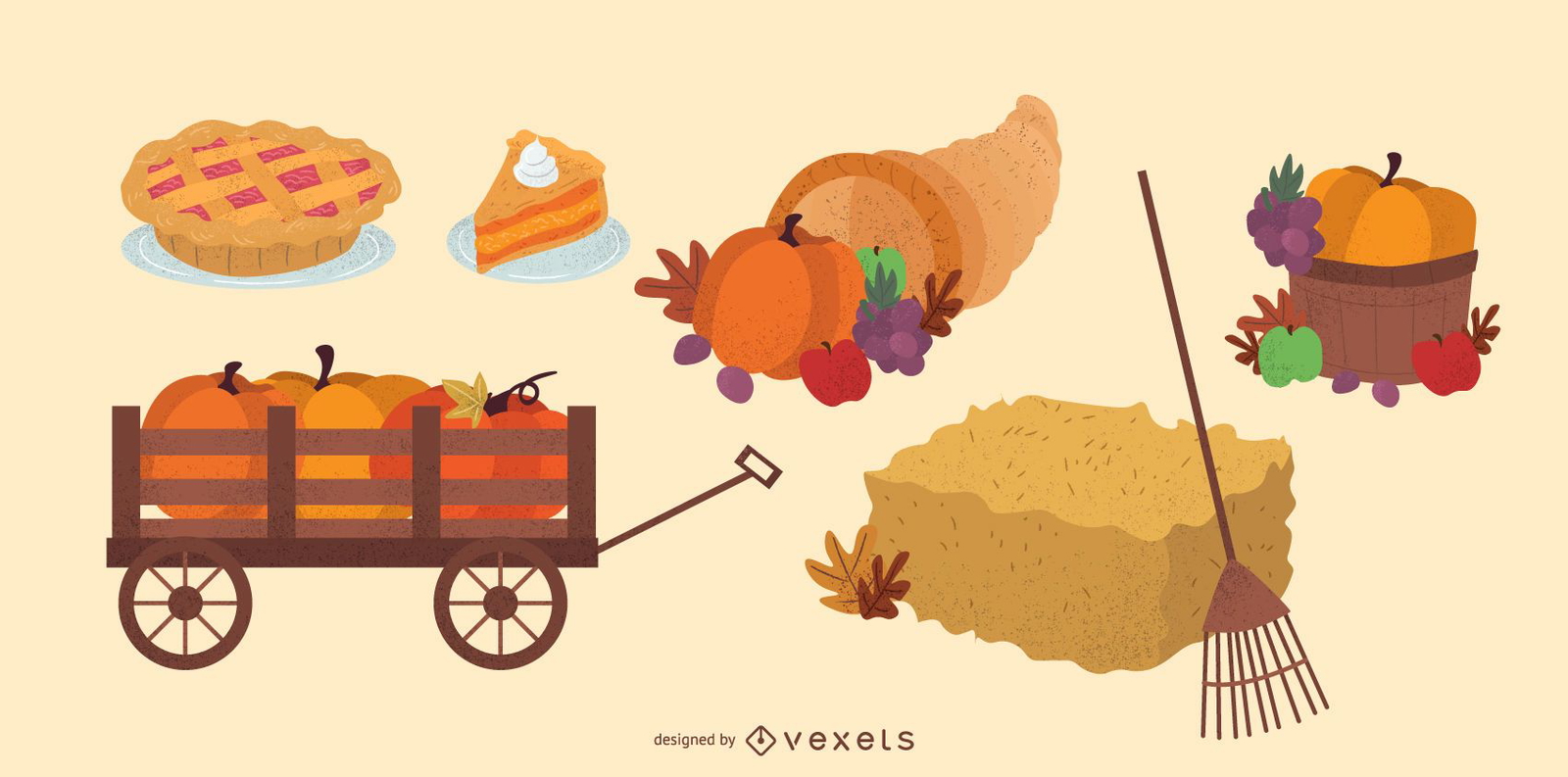 Thanksgiving Elements Pack Vector Download