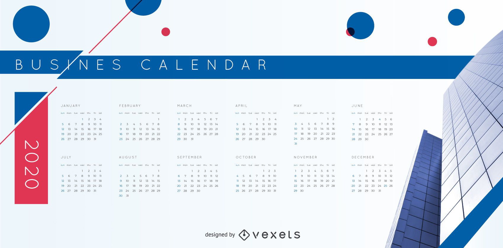 Business Calendar 2020 Vector Design Vector Download