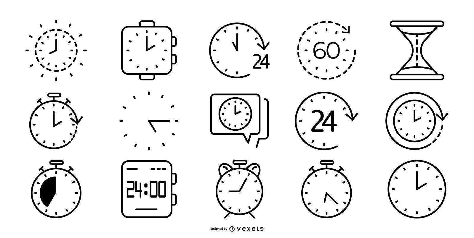 Time Icon Collection Vector Download