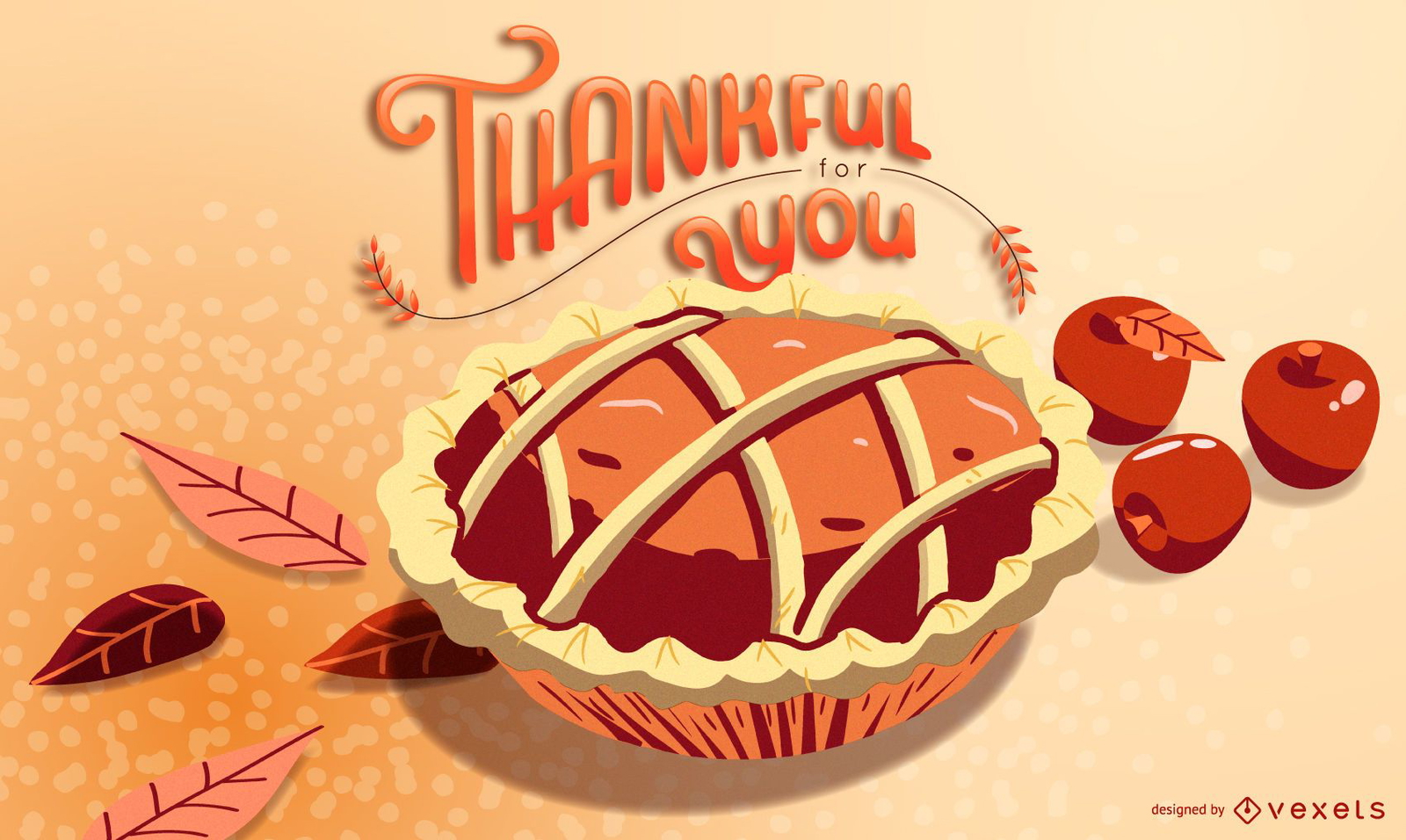 Thankful Pie Illustration Design Vector Download