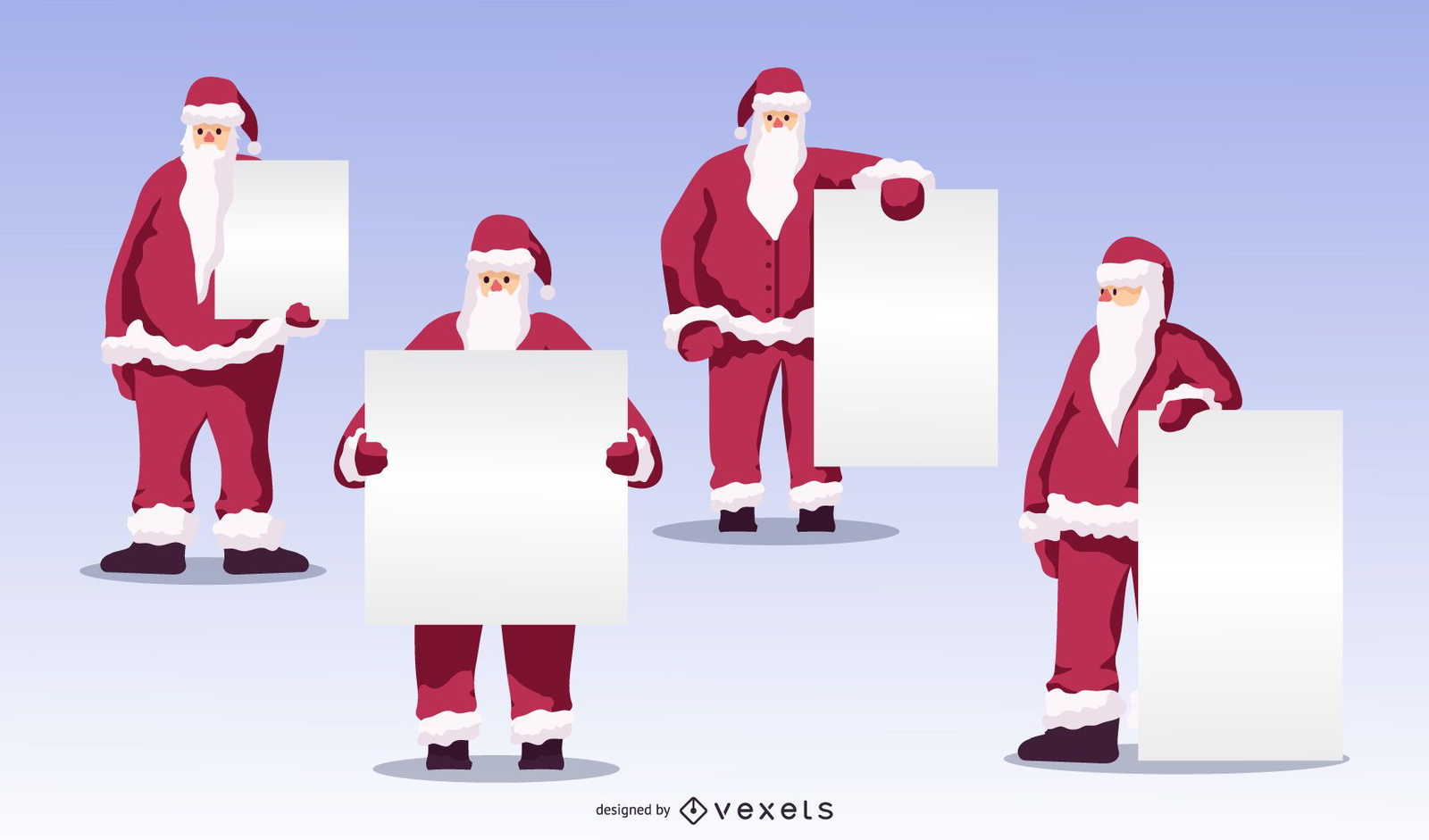 Santa Blank Boards Vector Set Vector Download