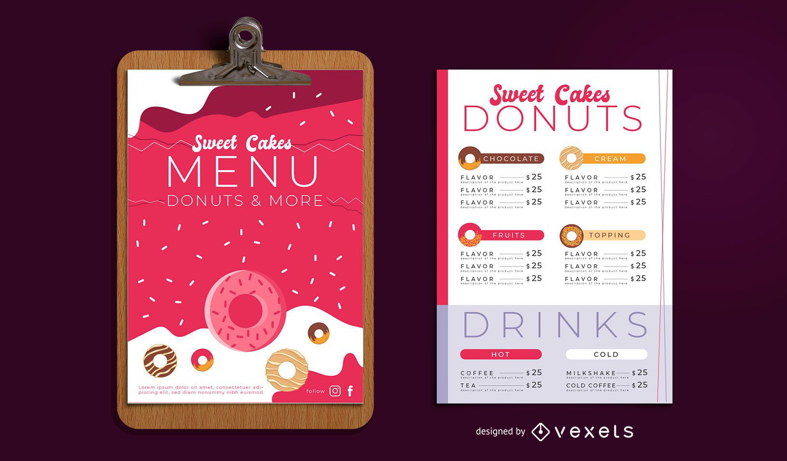 Bakery Menu Design Set Vector Download