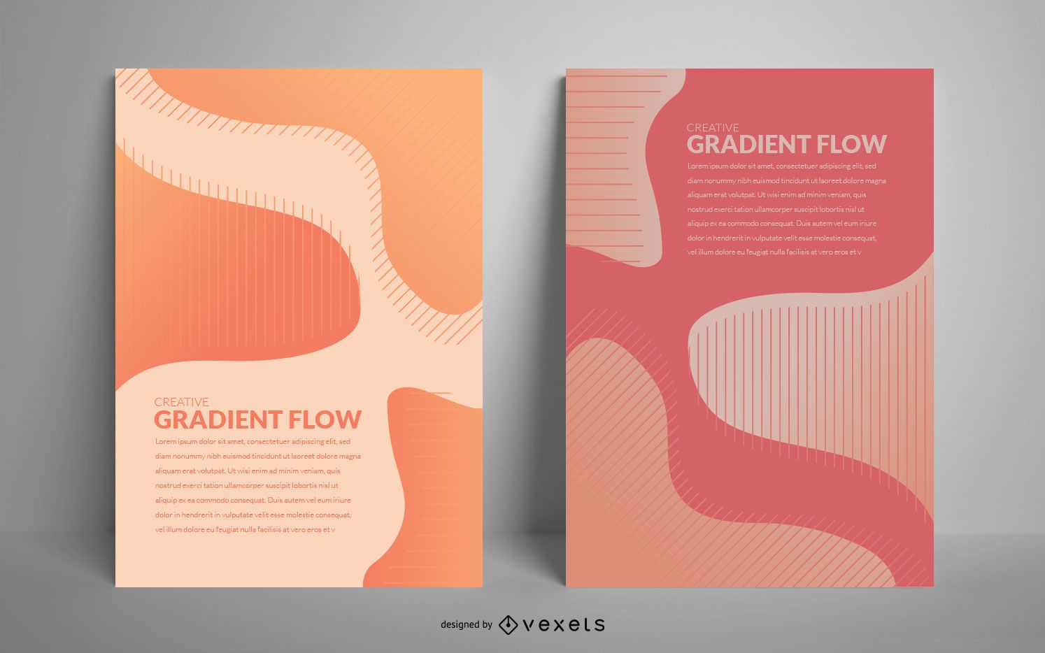 Abstract Flow Poster Set Vector Download
