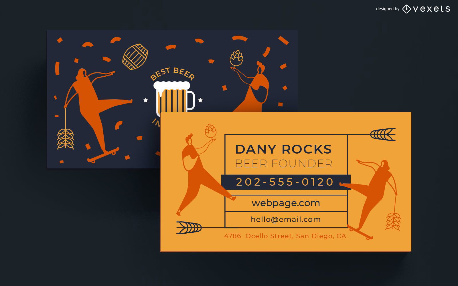 Beer Business Card Template Vector Download