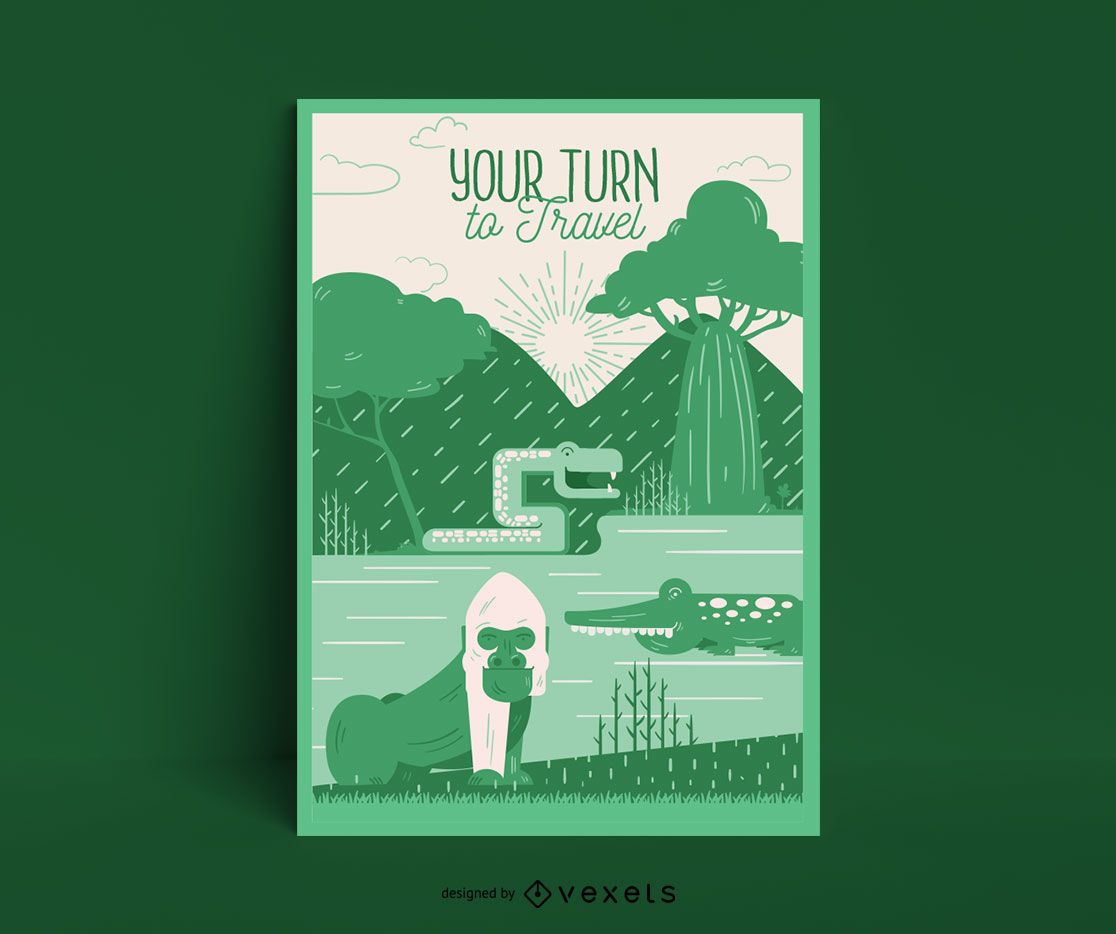 Safari Poster Template Vector Download