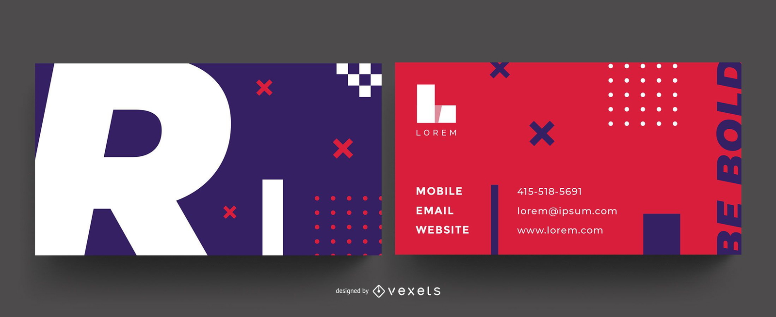 Be Bold Colorful Business Card Vector Download
