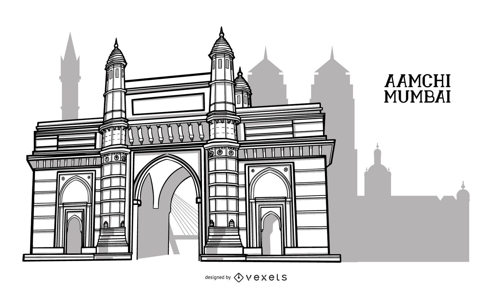 Mumbai Building City Design Vector Download