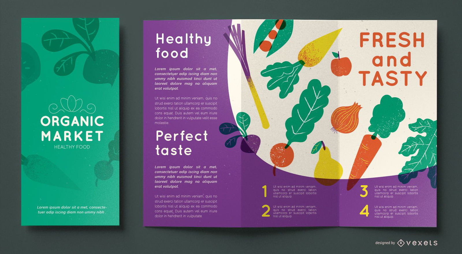 Organic Market Brochure Template Vector Download