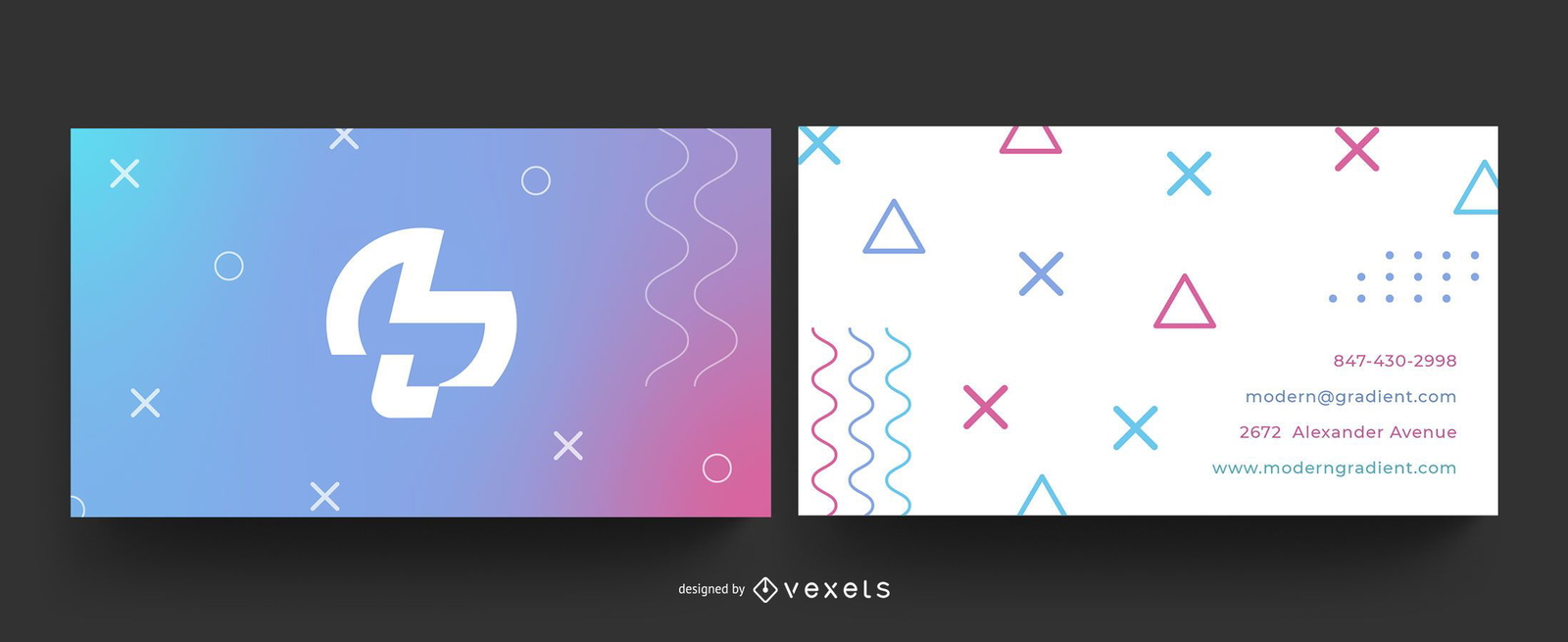 Geometric Gradient Business Card Vector Download