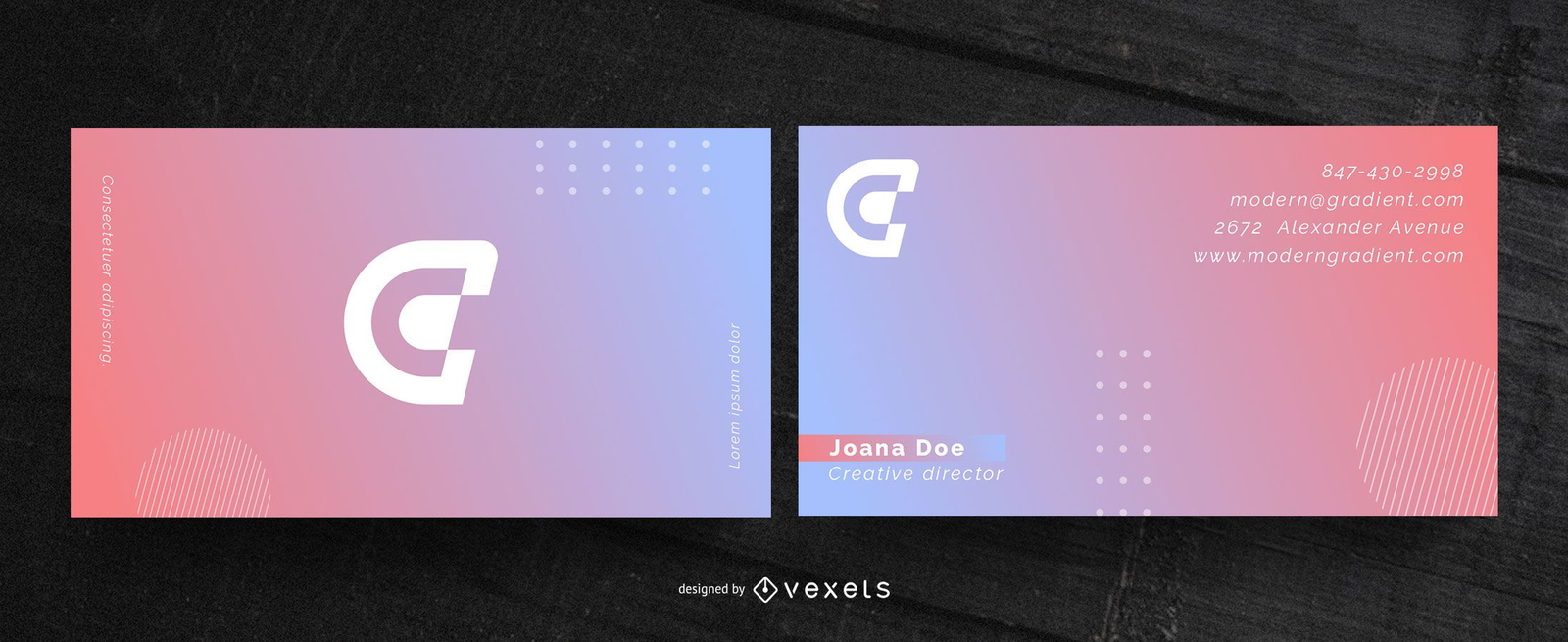 Modern Gradient Business Card Vector Download
