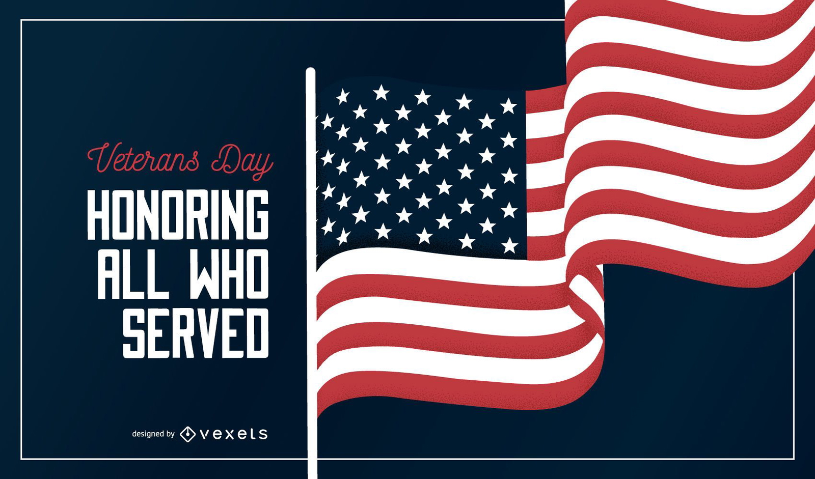 Veterans Day Flag Banner Design Vector Download