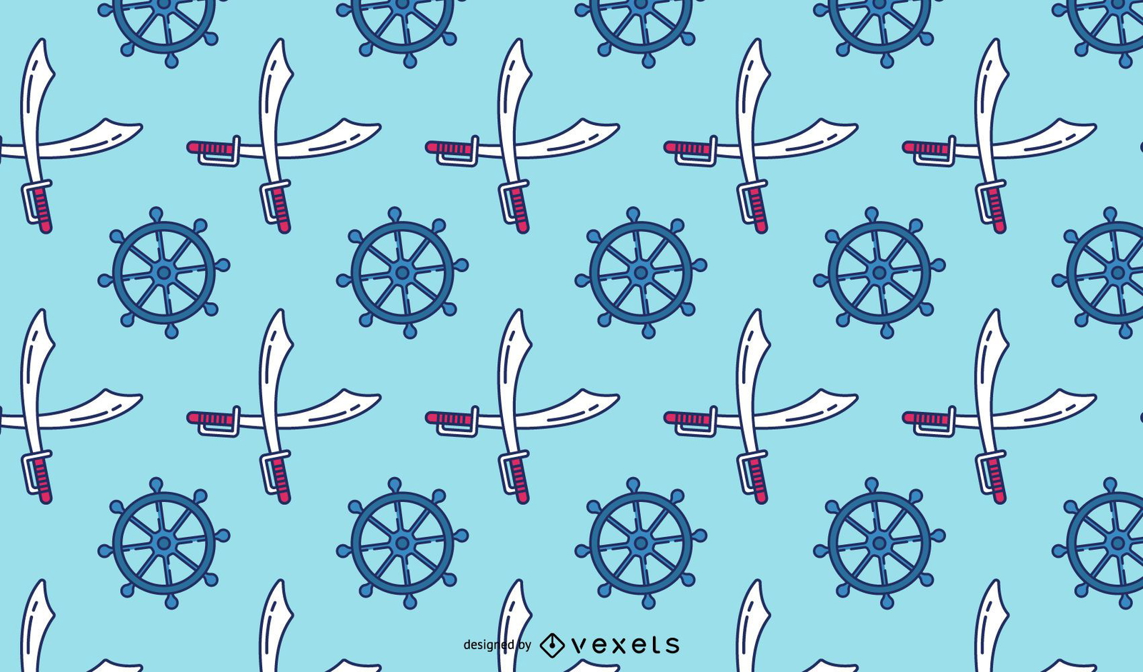 Pirate Elements Pattern Design Vector Download
