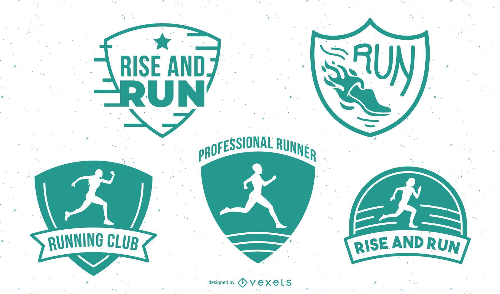 Running Badges Pack Vector Download