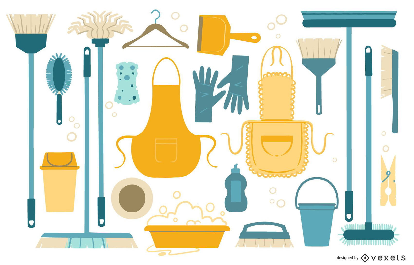 Cleaning Flat Collection Vector Download