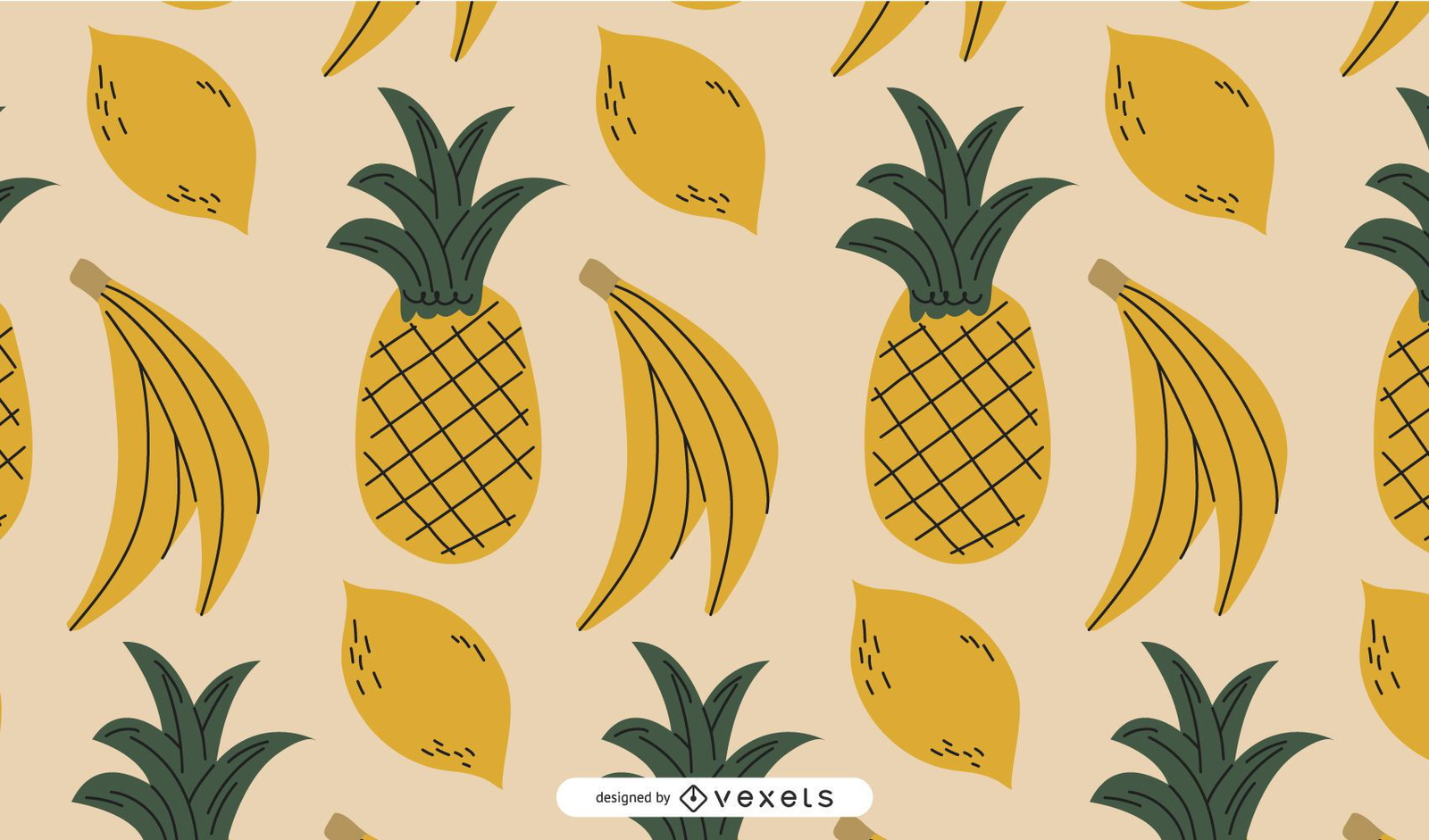 Yellow Fruits Pattern Design Vector Download