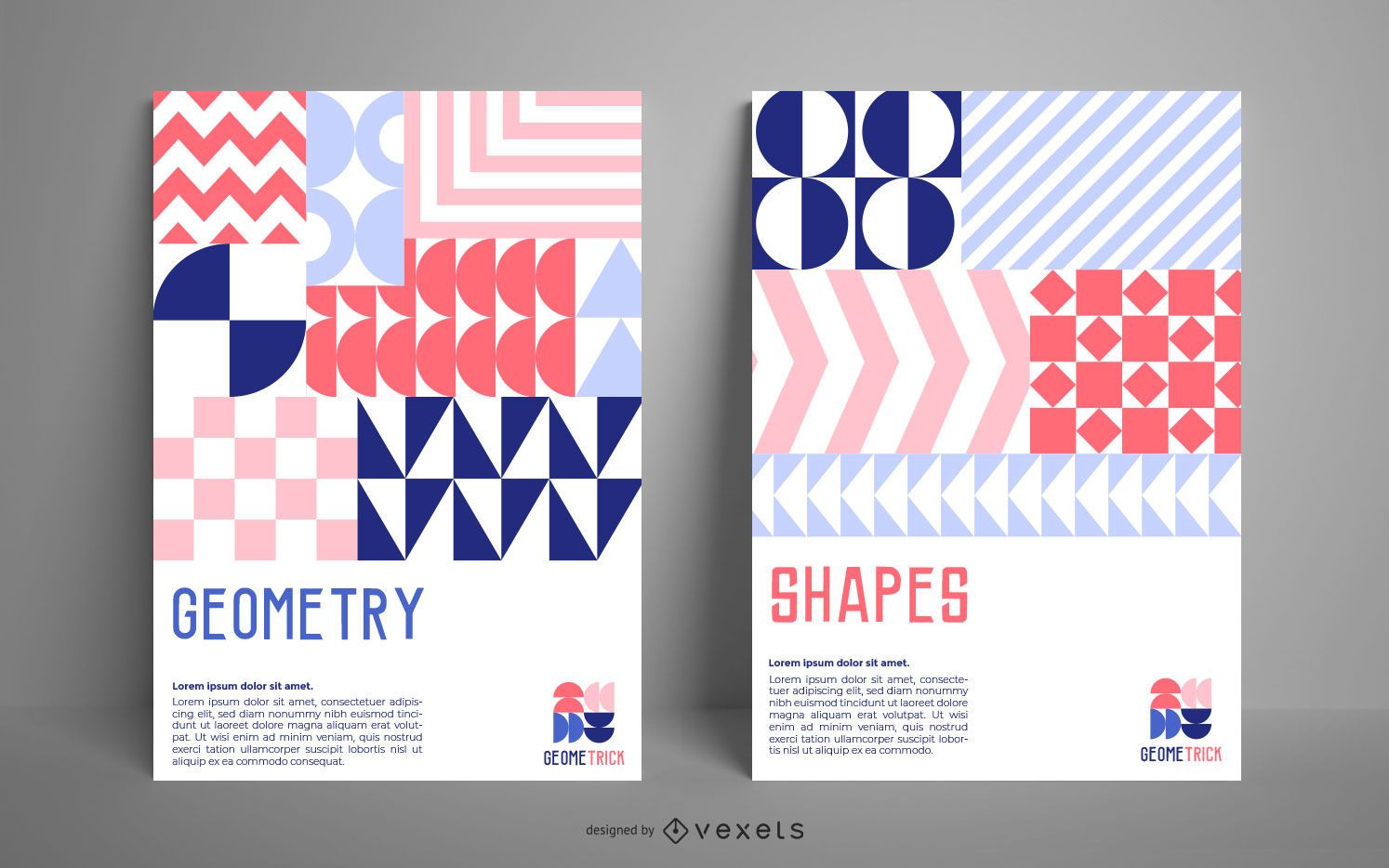 Geometric Shapes Poster Template Vector Download