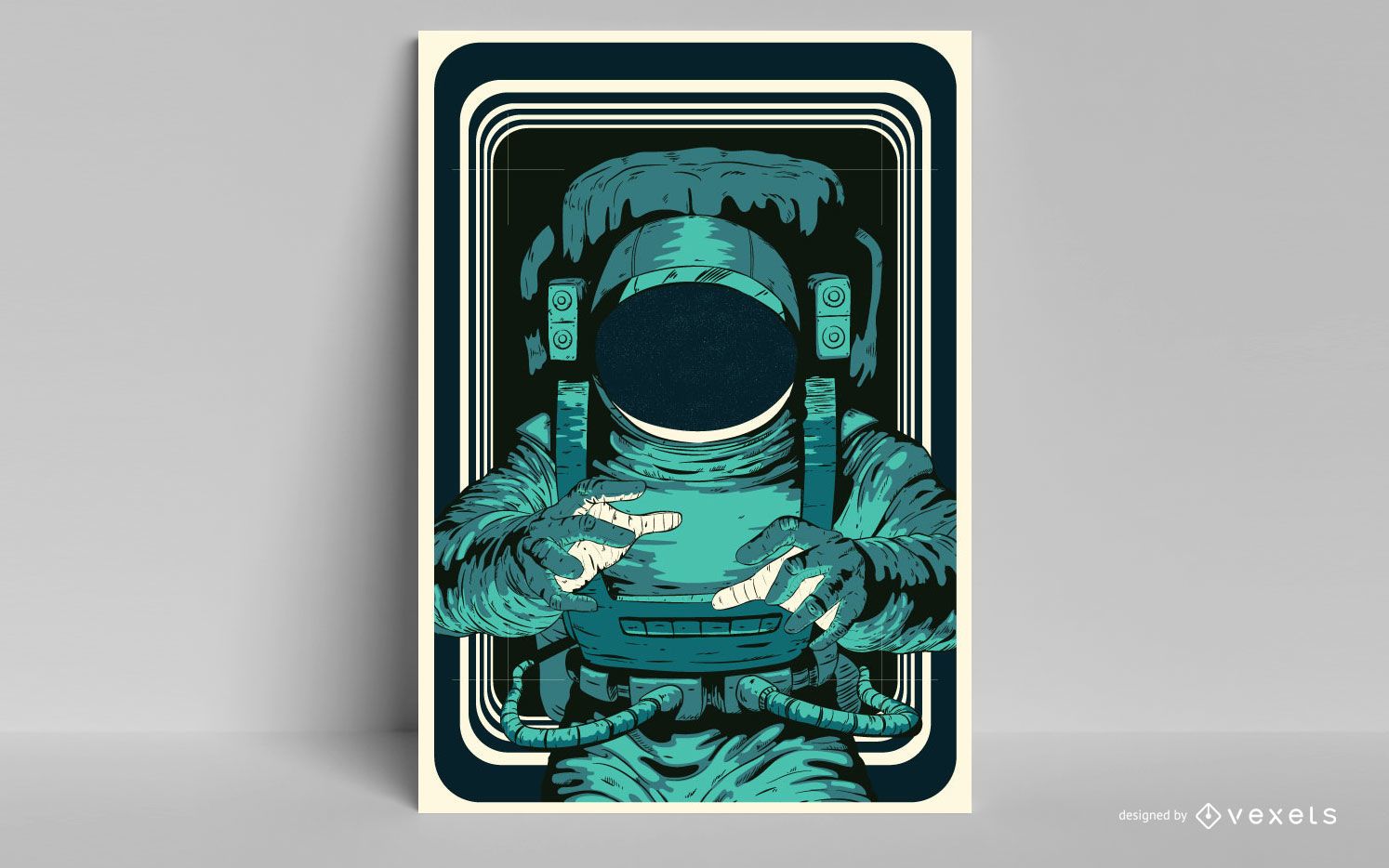 Astronaut Poster Design Vector Download