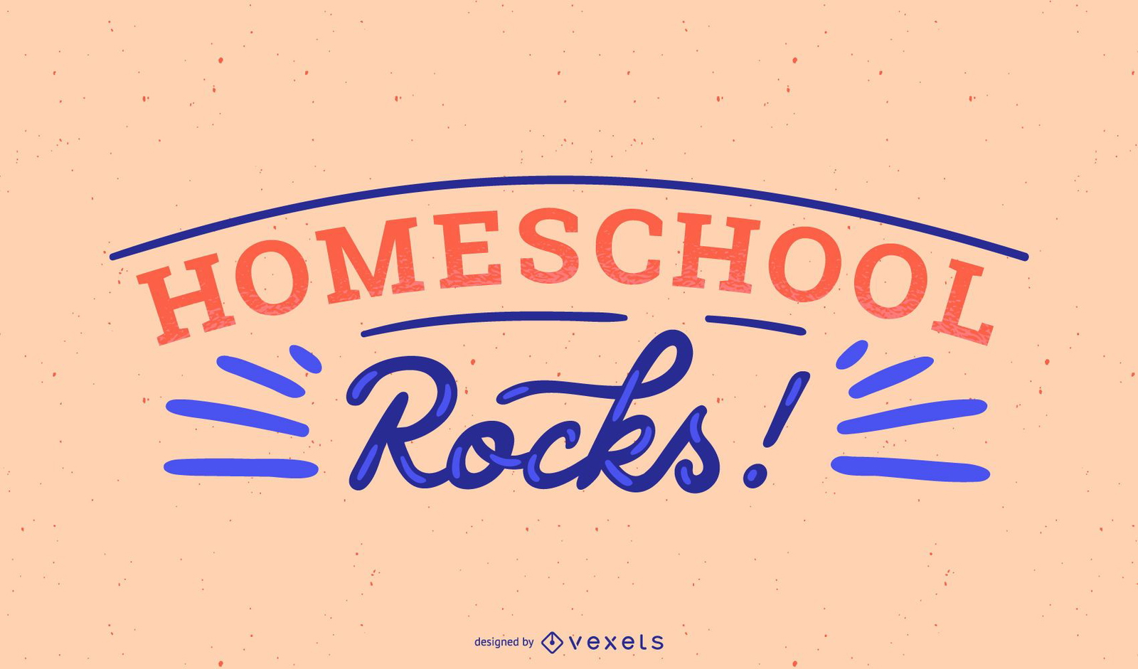 Homeschool Rocks Lettering Design Vector Download