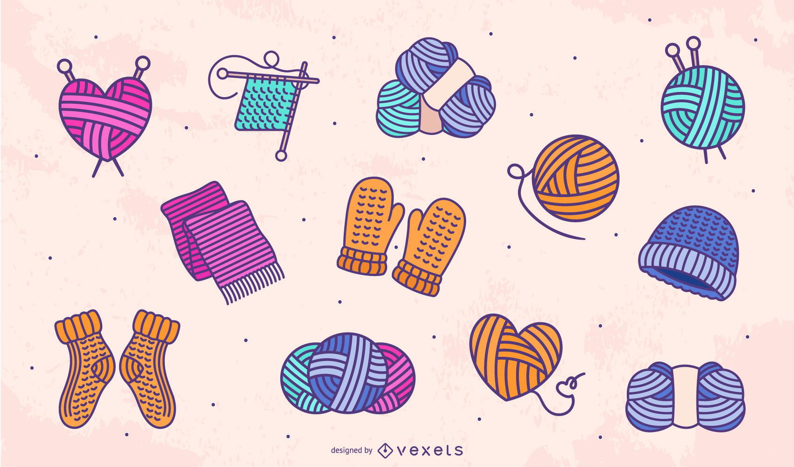 Wool Elements Collection Vector Download