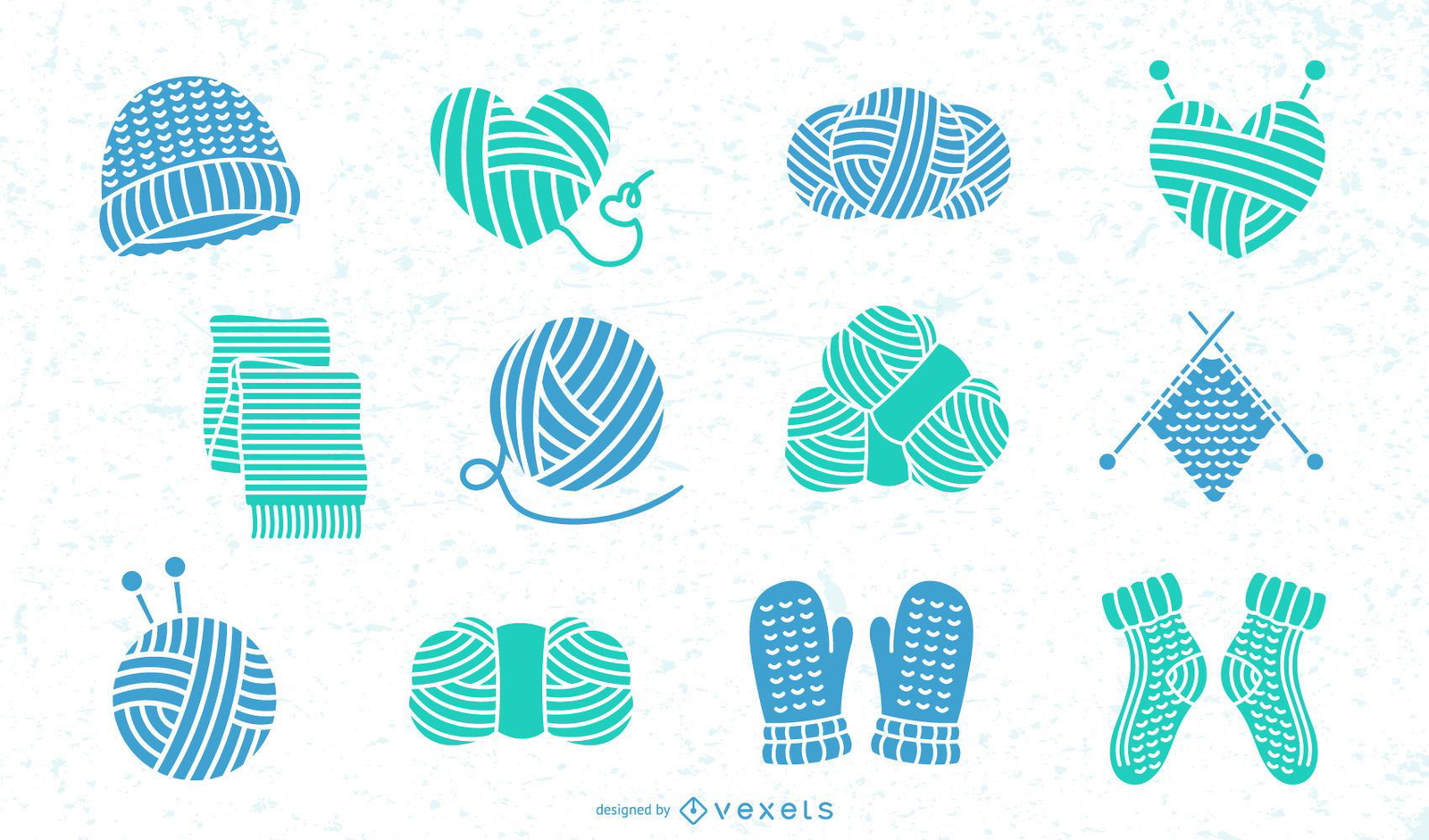 Wool Elements Flat Collection Vector Download