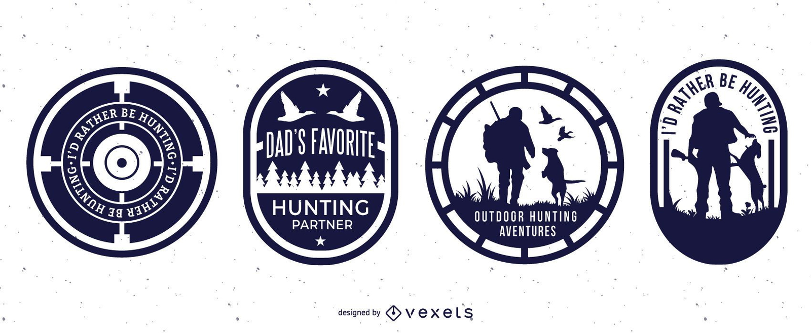 Hunting Badges Set Vector Download