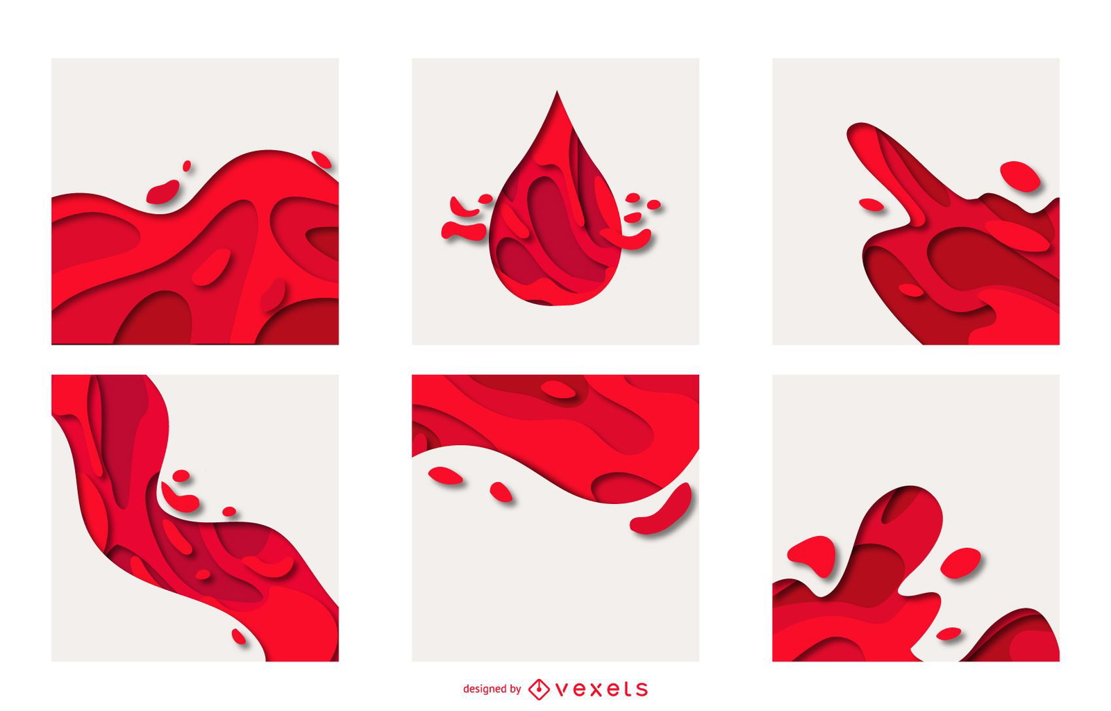 Blood Papercut Tile Designs Vector Download