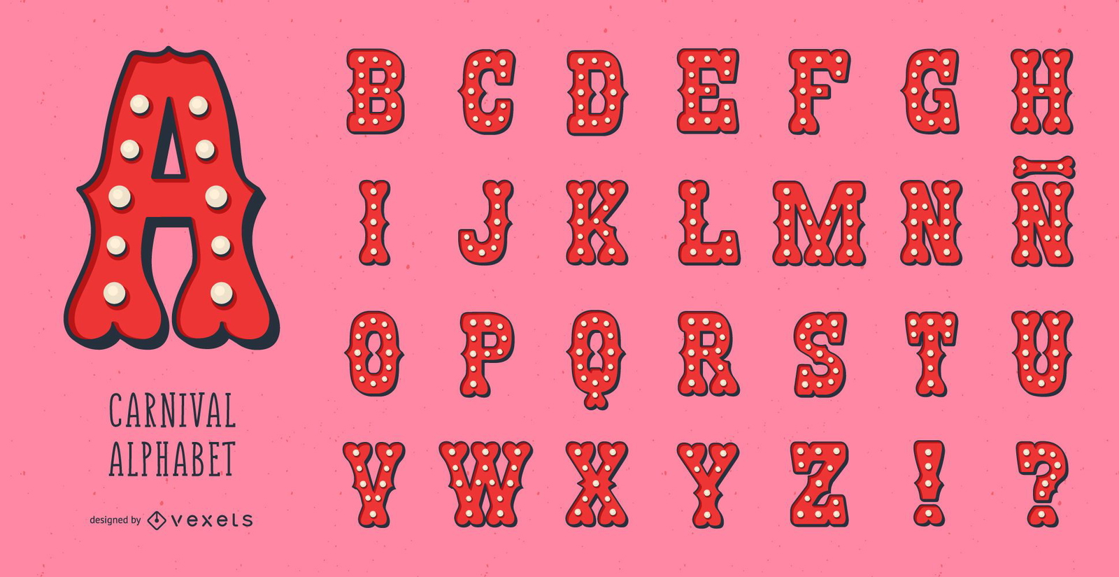 Carnival Alphabet Set Vector Download