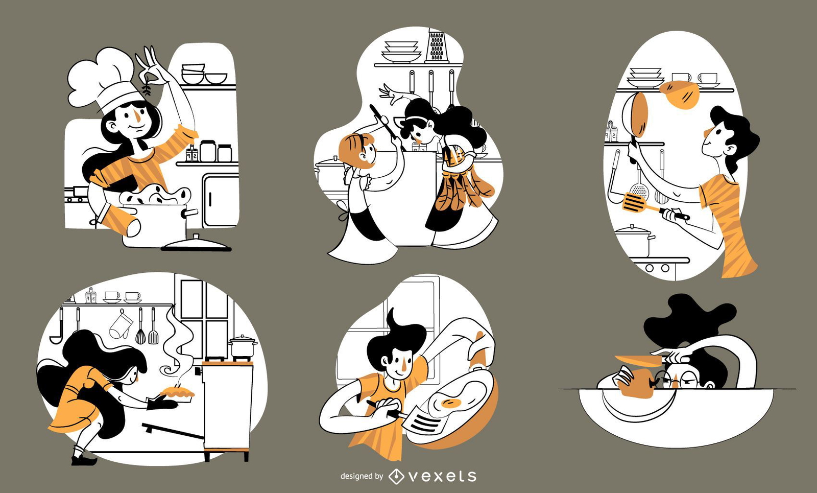 Cooking Character Set Vector Download