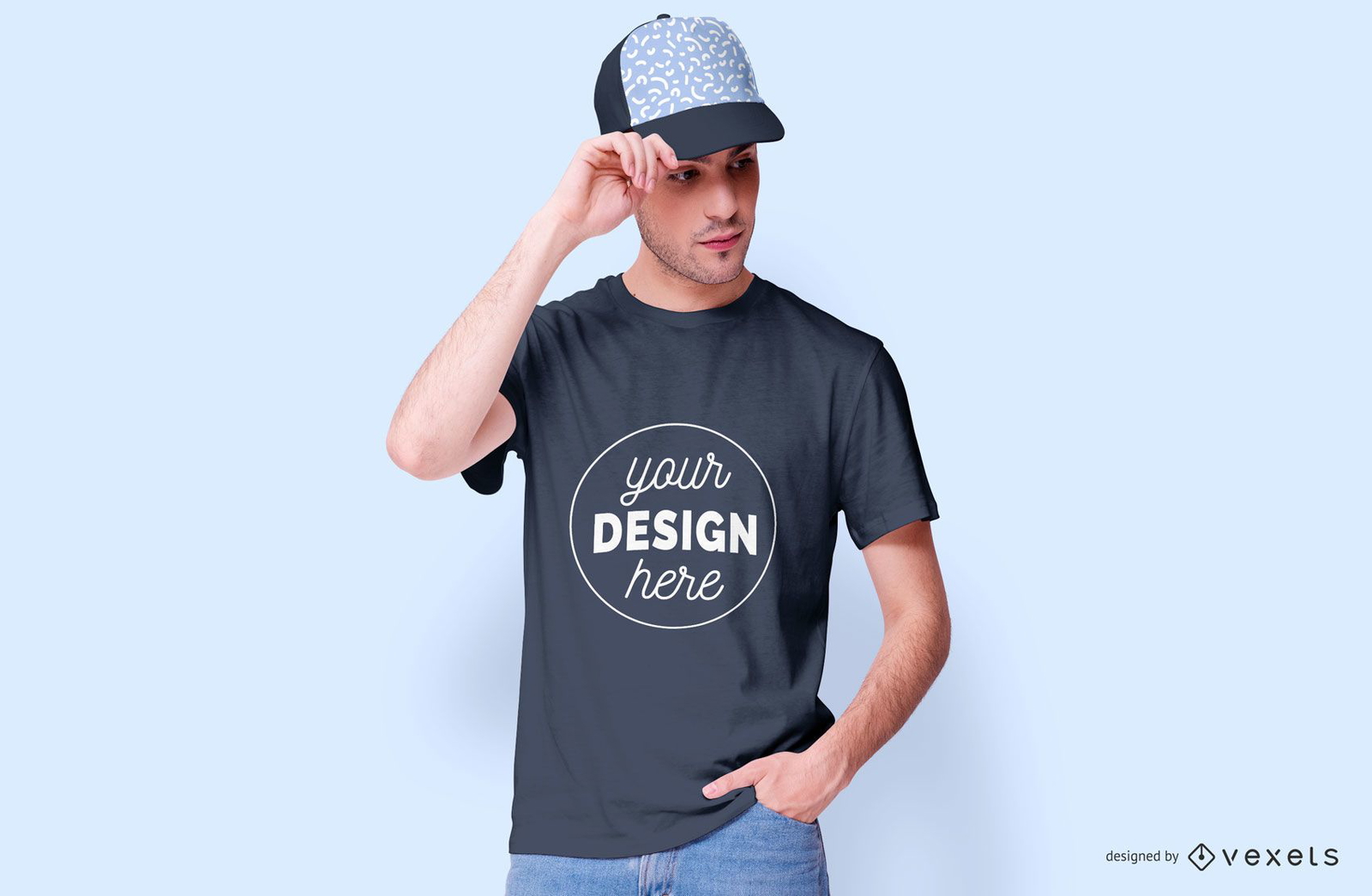 Male Model Mockup Design PSD Editable Template