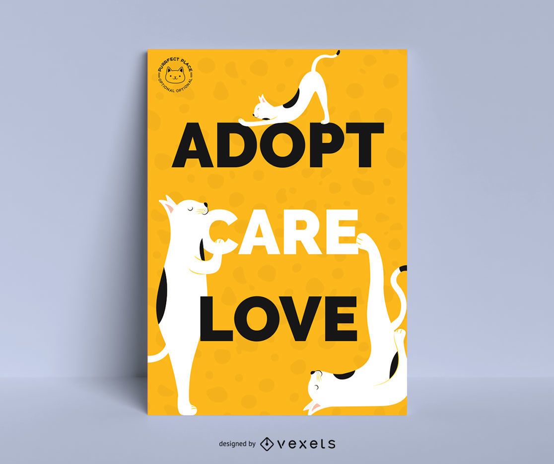 Cat Adoption Poster Design Vector Download