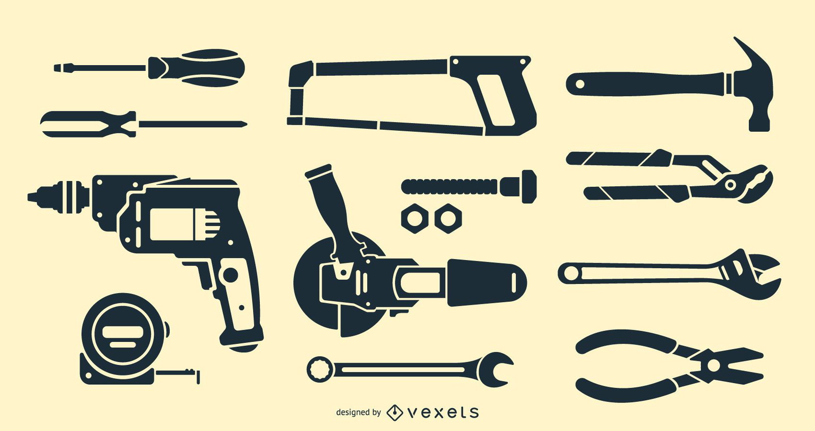 Black Tools Collection Vector Download