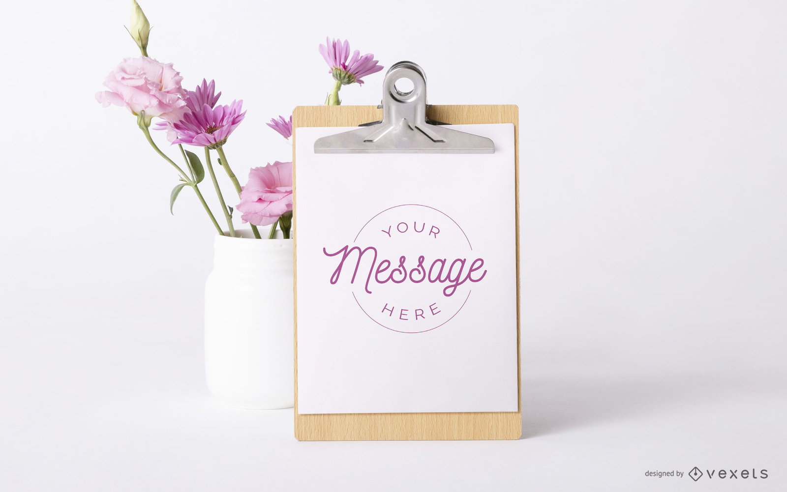 Clipboard Floral Mockup PSD Editable Template