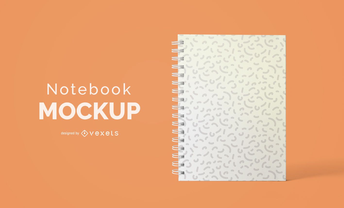 Spiral Notebook Mockup PSD Editable Template