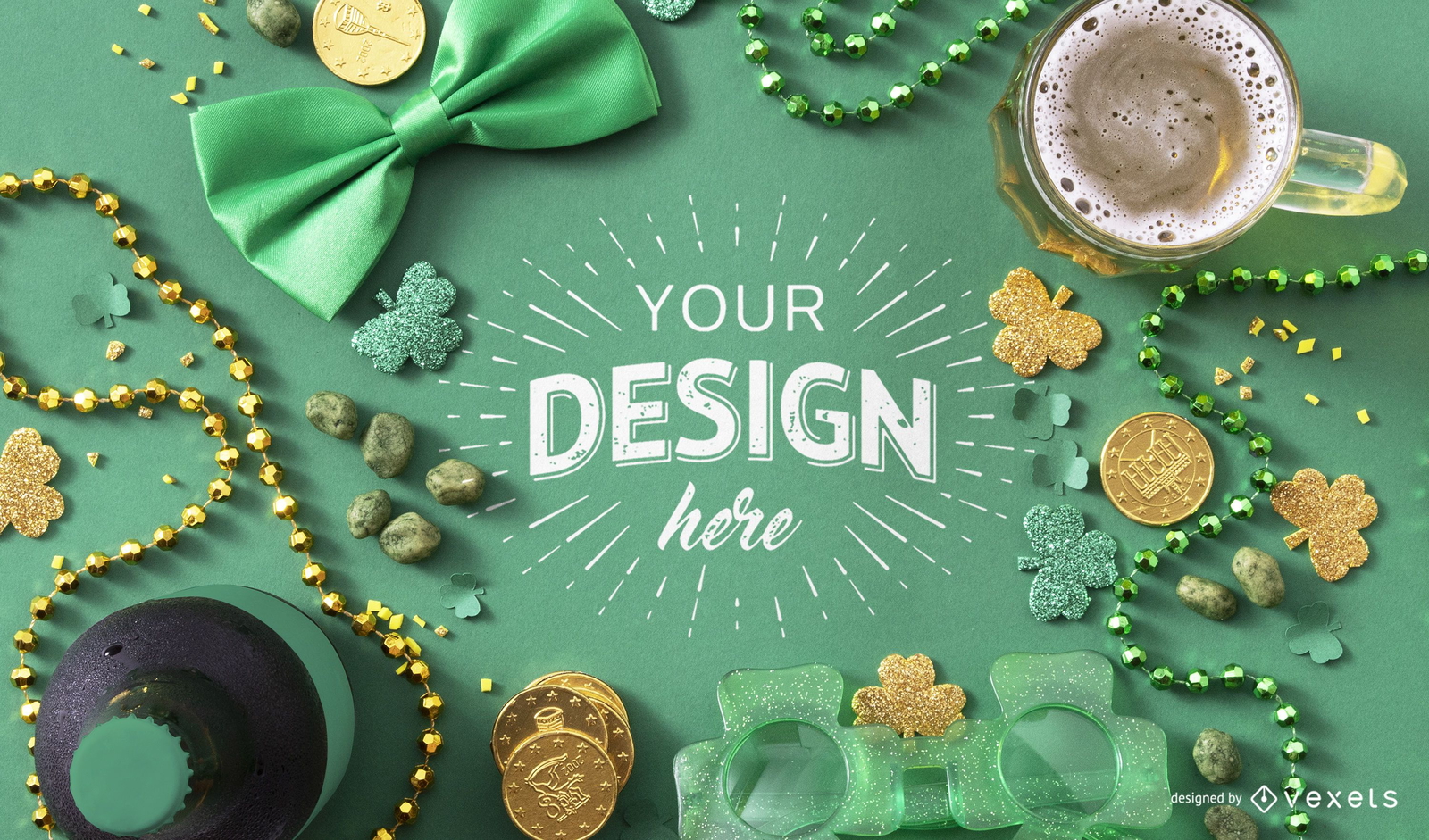 St Patrick's Day Mockup Composition PSD Editable Template
