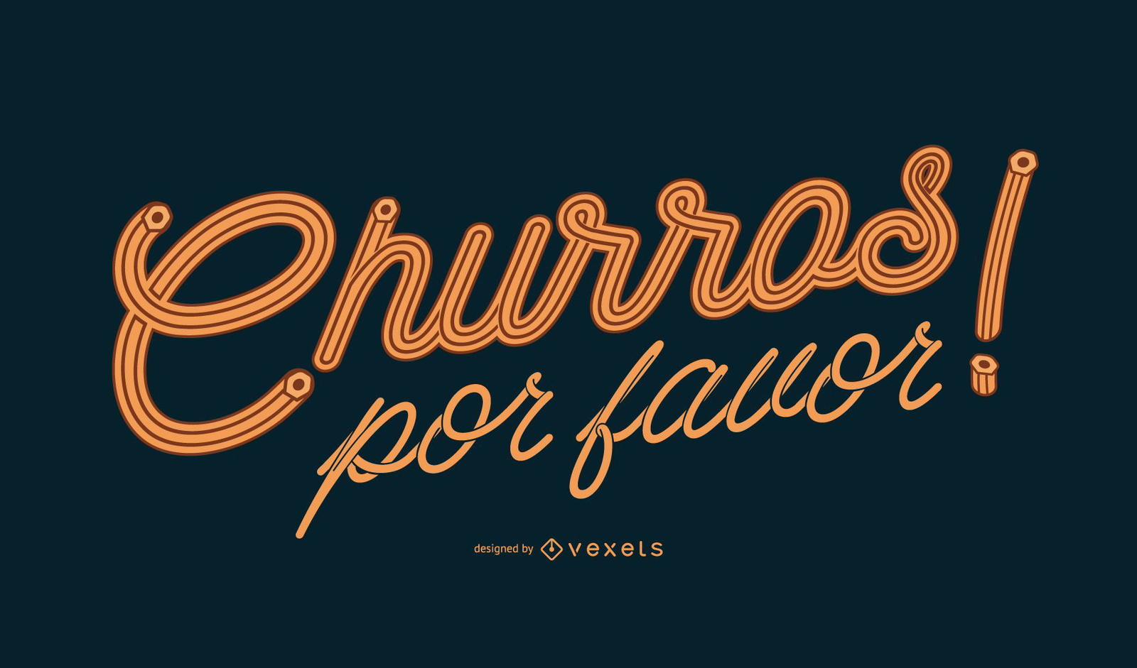 Churros Spanish Lettering Design Vector Download