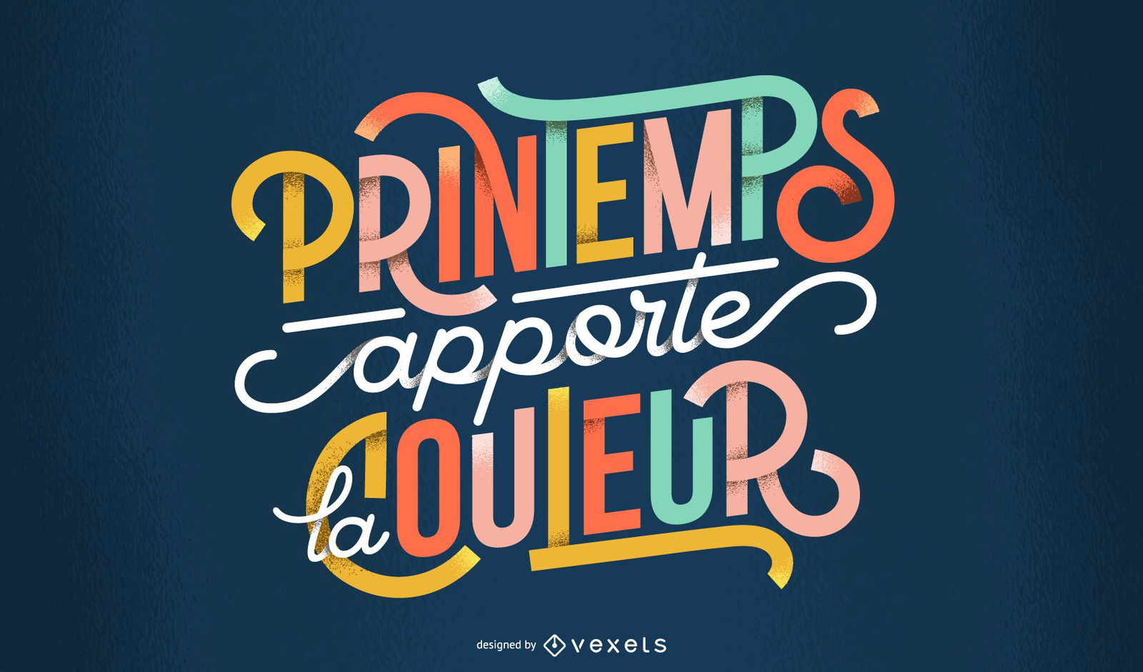Spring French Lettering Design Vector Download