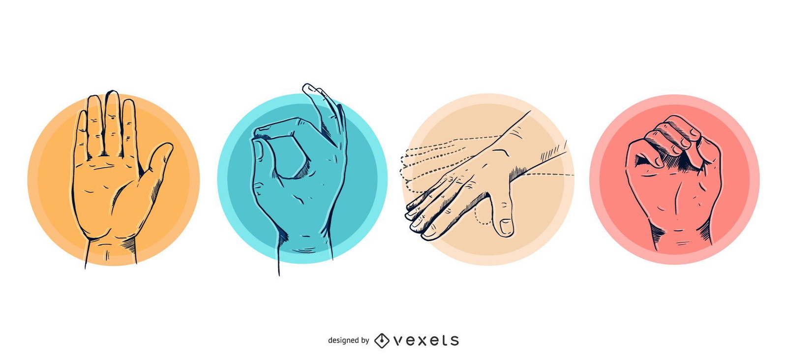 Scuba Diving Hands Set Vector Download