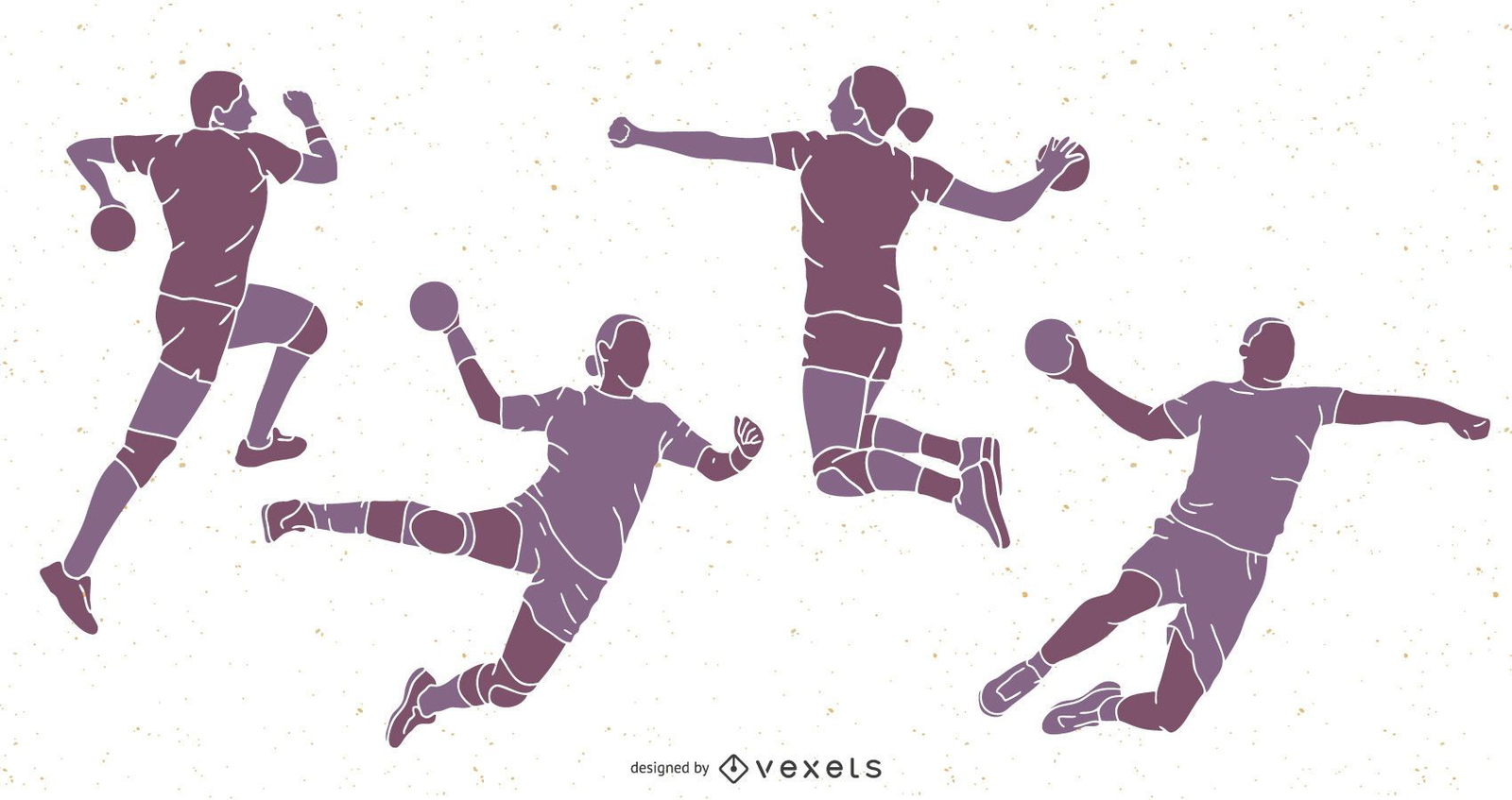 Handball Sports People Silhouette Pack Vector Download