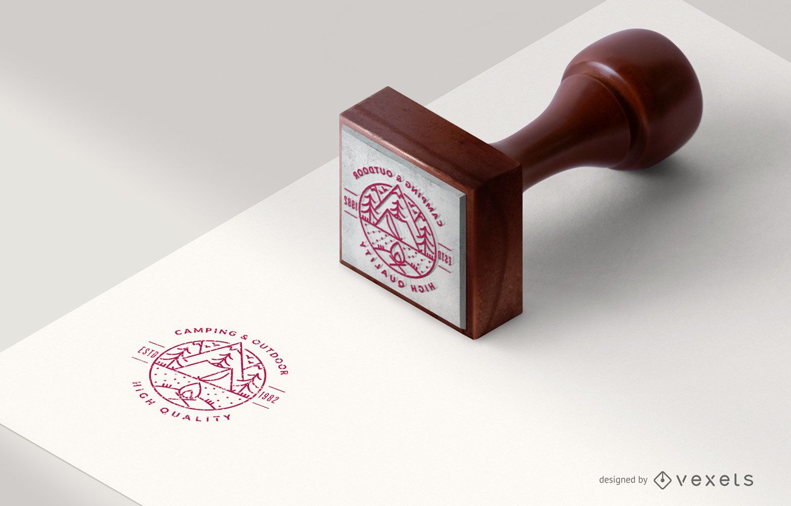 Isometric Rubber Stamp Object Mockup PSD Editable Template