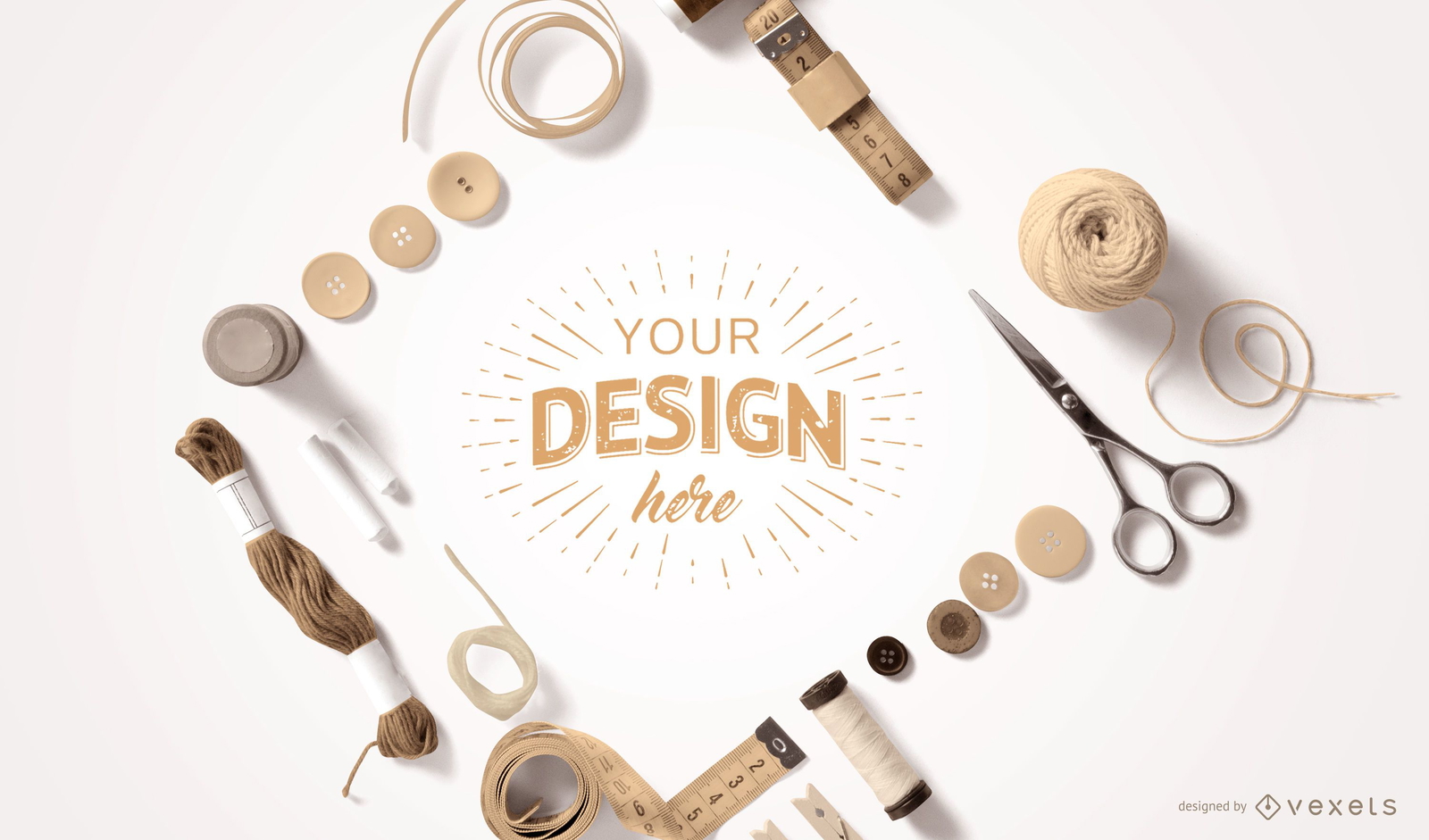 Crafting Elements Mockup Design PSD Editable Template